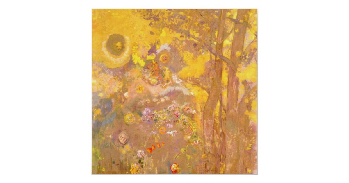 Odilon Redon - Tree on Yellow Background Poster | Zazzle