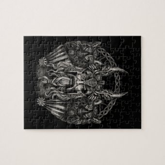 Odin and his wolves Geri and Freki Jigsaw Puzzle | Zazzle
