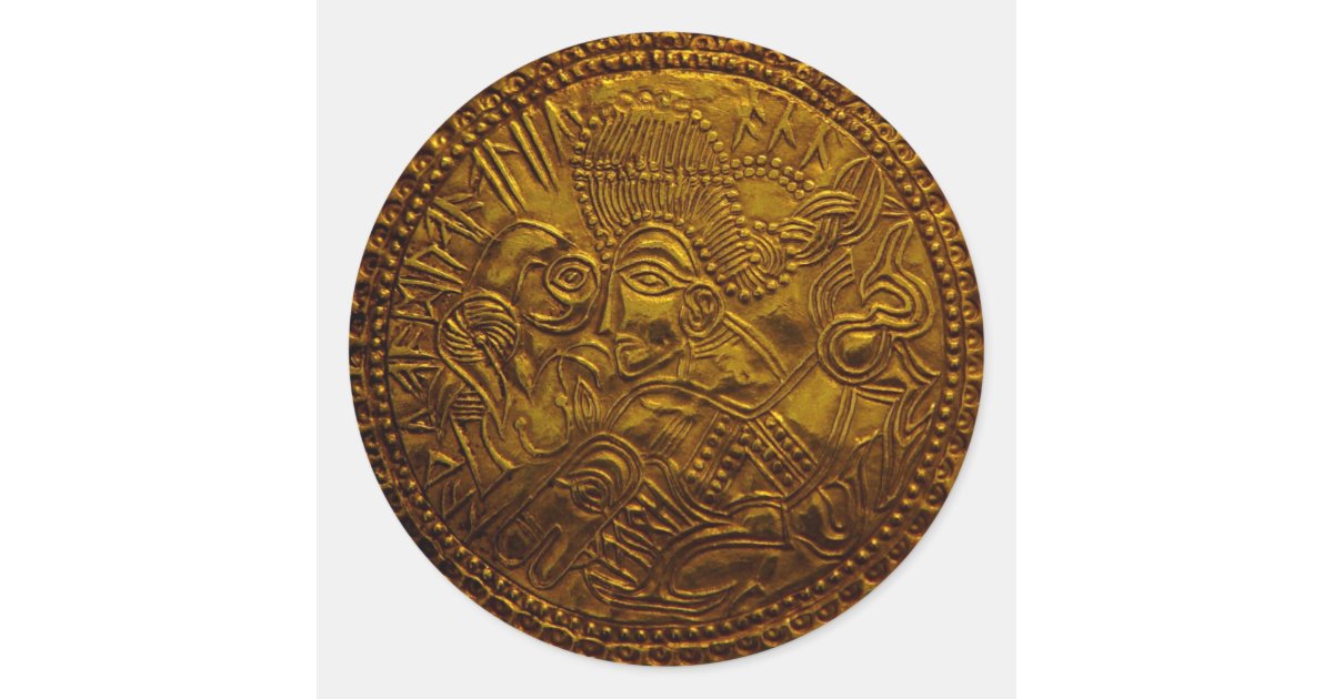Odin Bracteate Classic Round Sticker | Zazzle