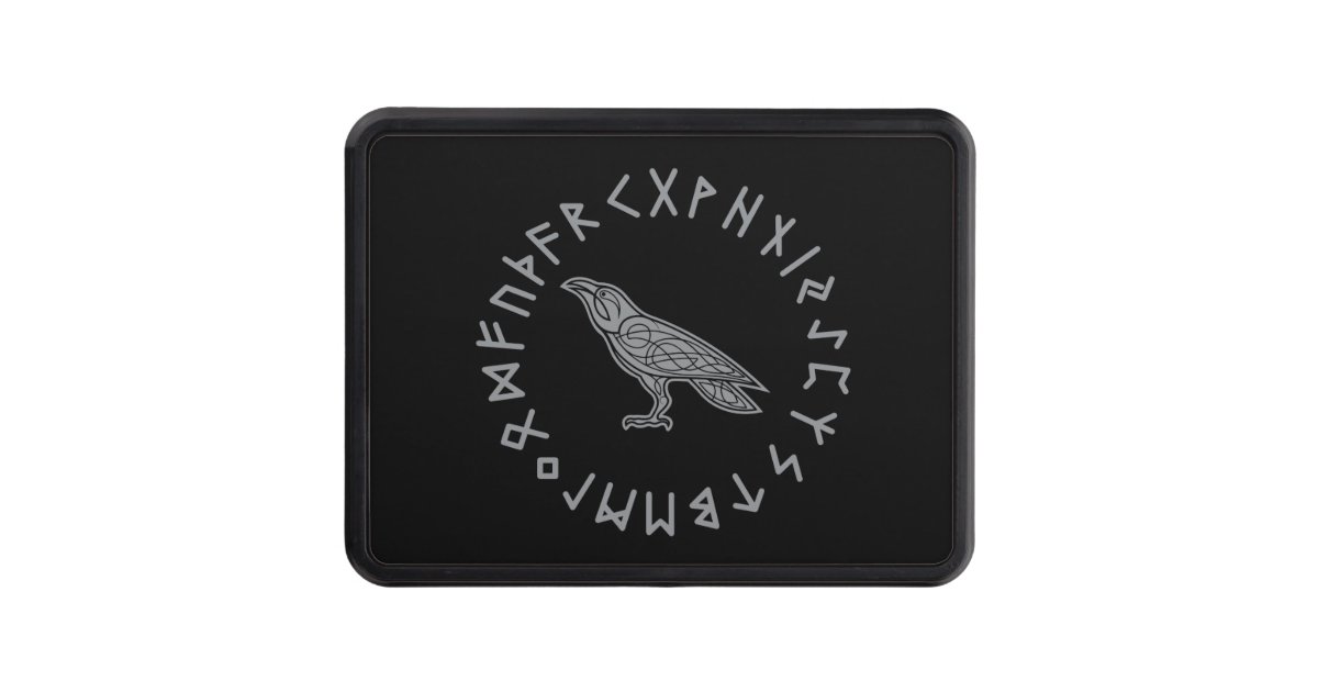 Odin Raven Crow Viking Mythology runes runic Hitch Cover | Zazzle