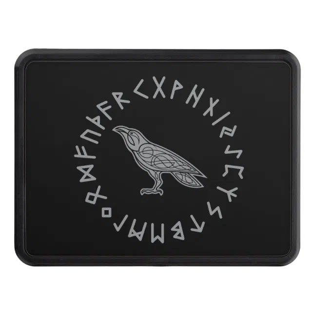 Odin Raven Crow Viking Mythology runes runic Hitch Cover | Zazzle