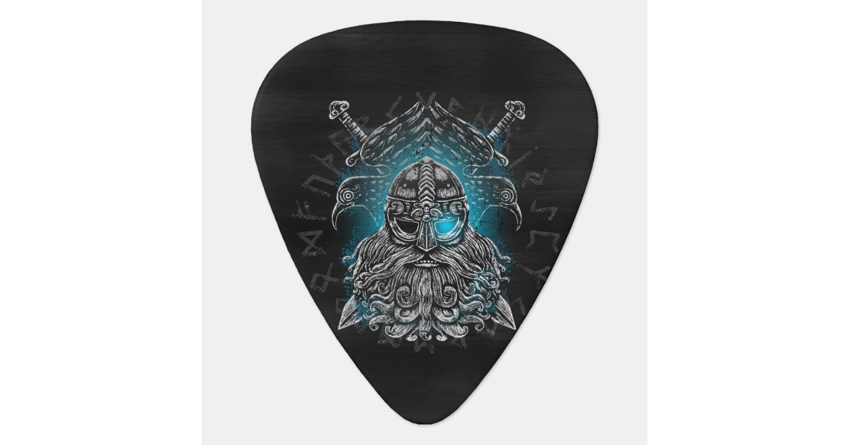 Odin ravens Viking Mythology Valhalla awaits Guitar Pick | Zazzle
