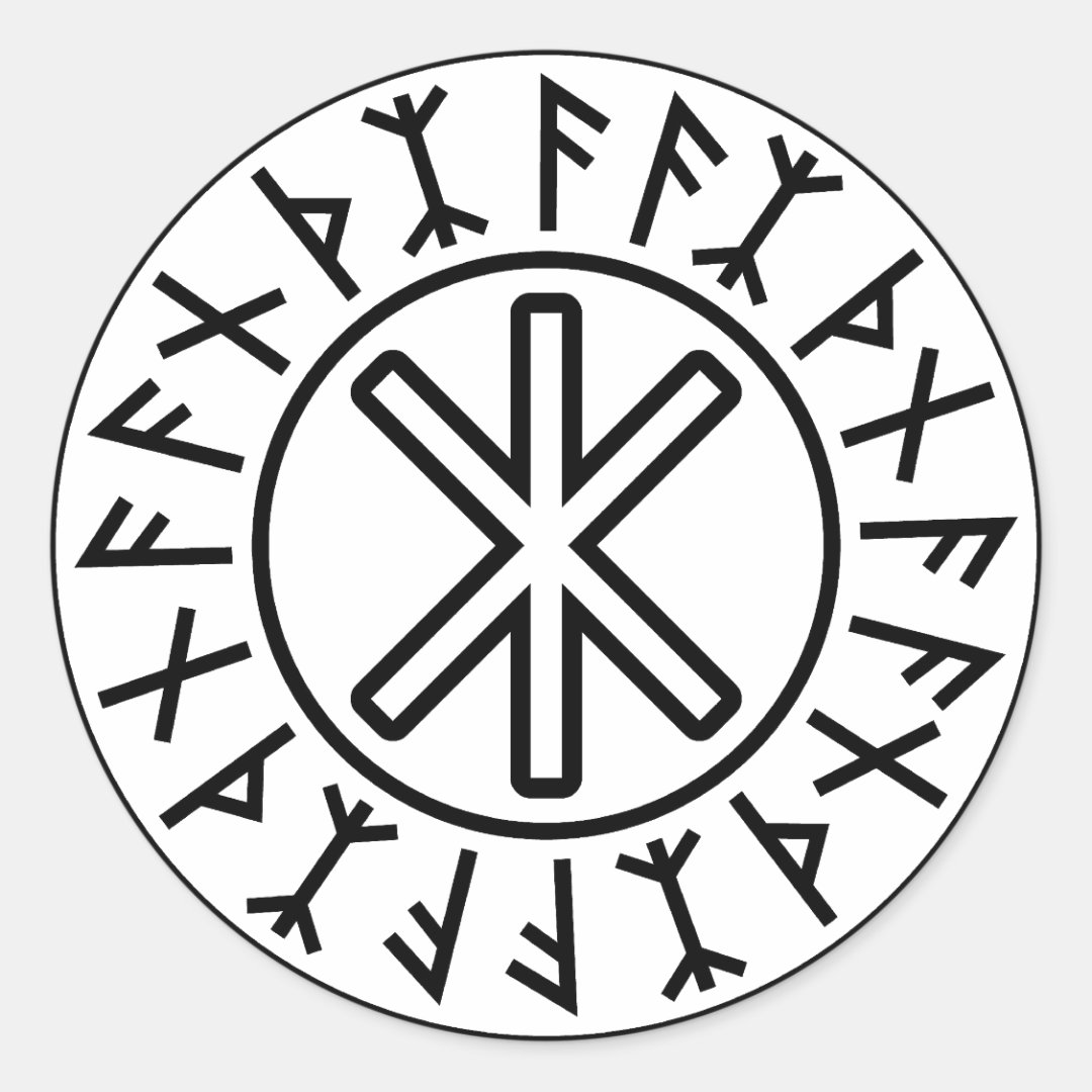 Odin's Protection No.2 (black) Classic Round Sticker | Zazzle