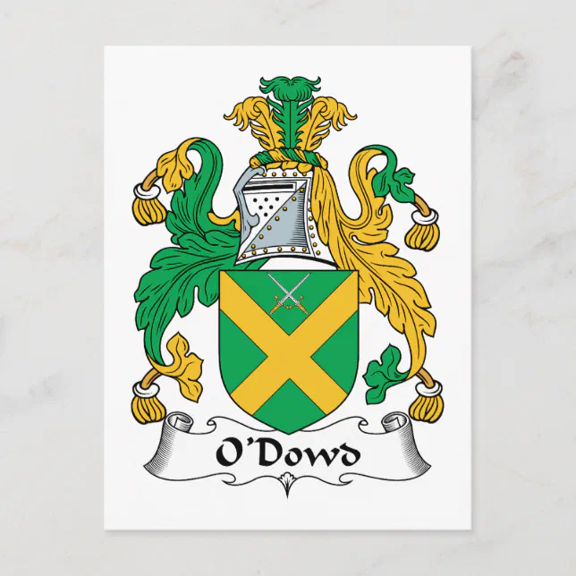 O'Dowd Family Crest Postcard | Zazzle