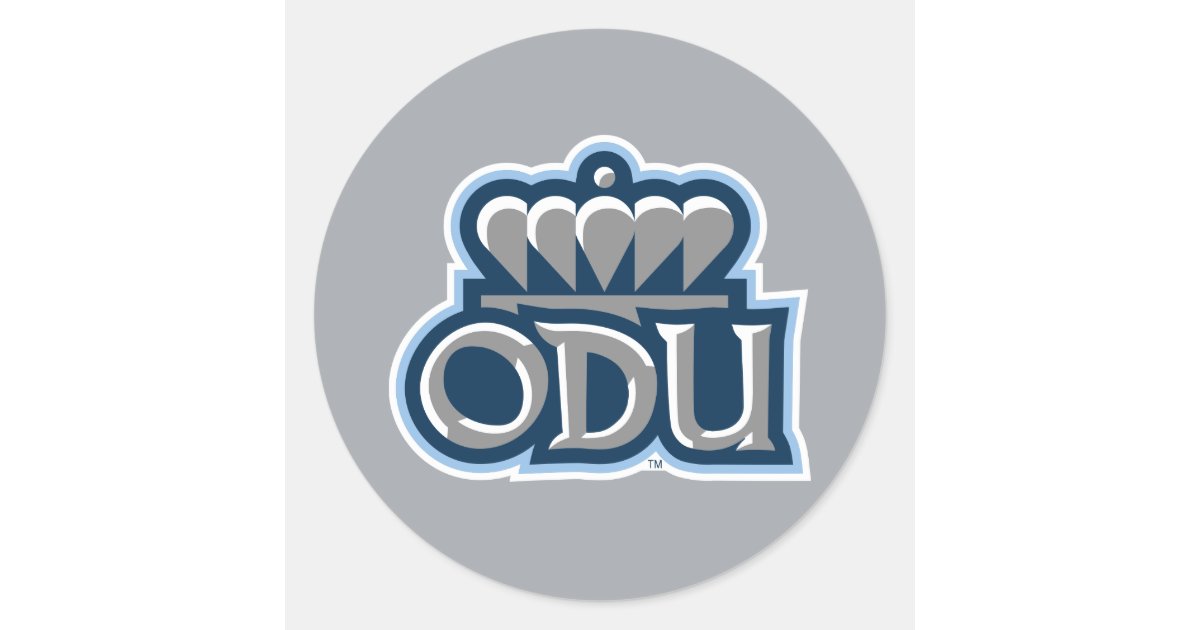 ODU Stacked with Crown Classic Round Sticker | Zazzle