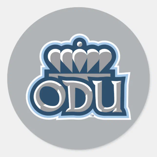 ODU Stacked with Crown Classic Round Sticker | Zazzle