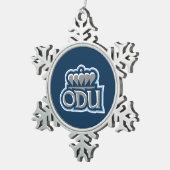 ODU with Crown Snowflake Pewter Christmas Ornament | Zazzle