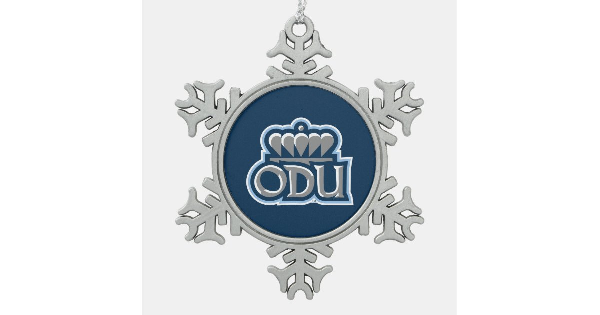 ODU with Crown Snowflake Pewter Christmas Ornament | Zazzle