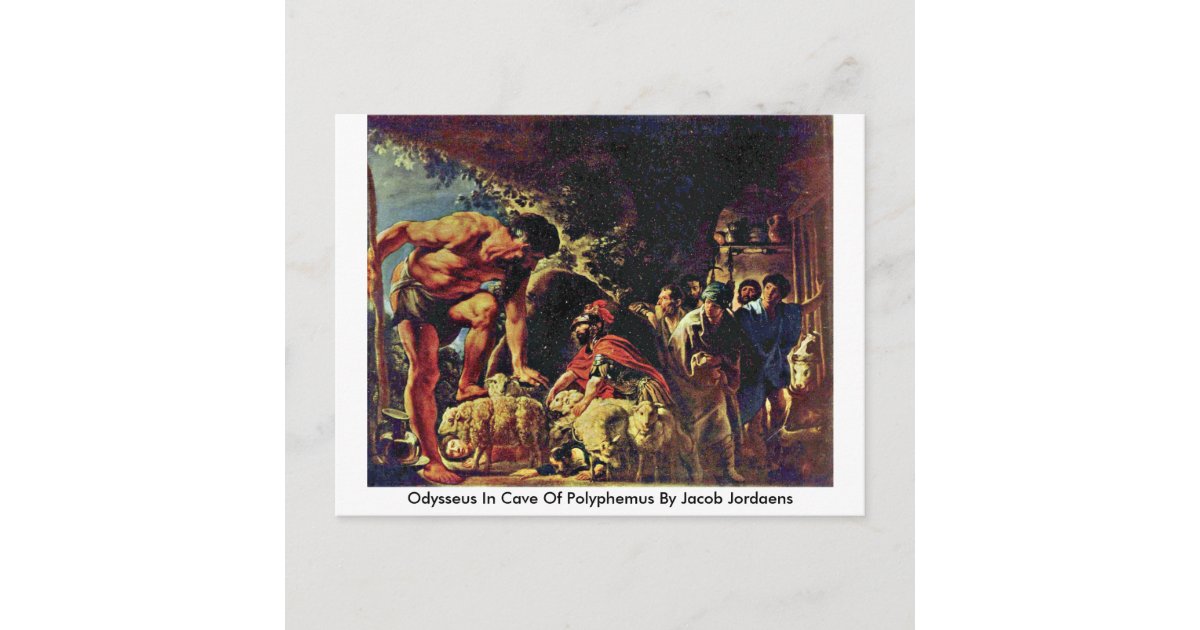 Odysseus In Cave Of Polyphemus By Jacob Jordaens Postcard | Zazzle