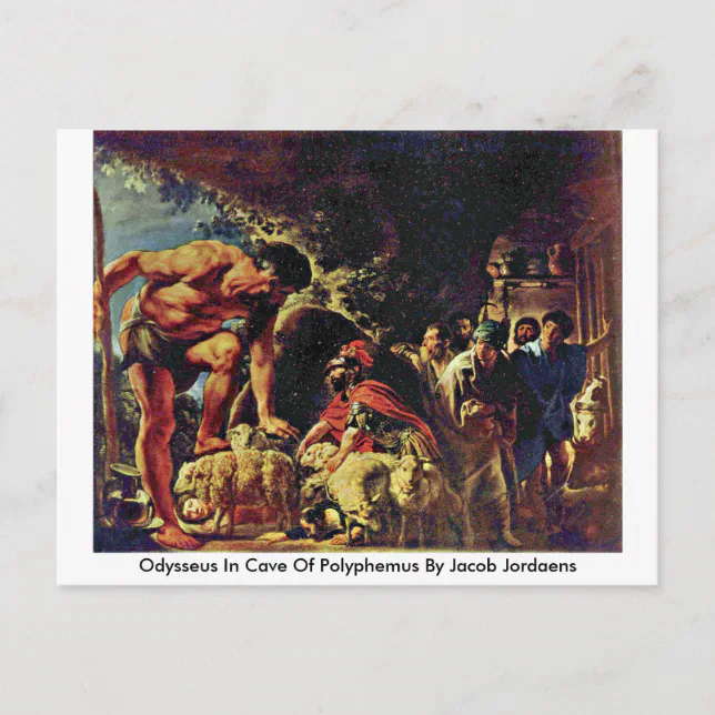 Odysseus In Cave Of Polyphemus By Jacob Jordaens Postcard | Zazzle