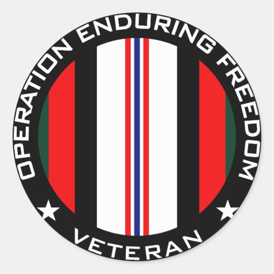 OEF Veteran Classic Round Sticker | Zazzle.com