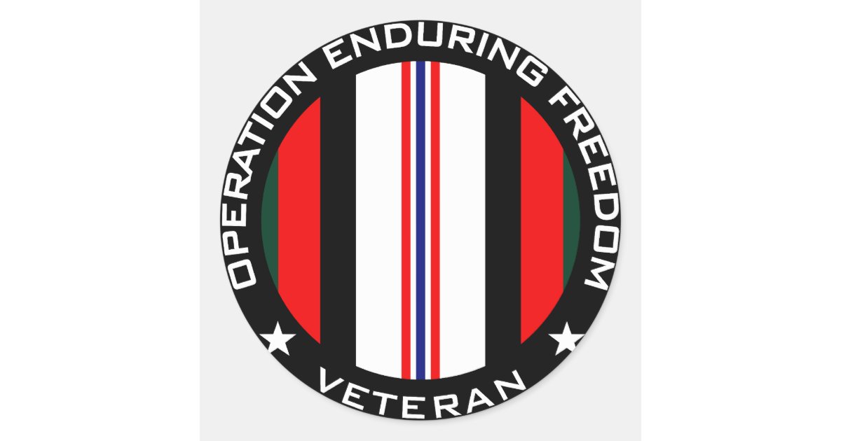OEF Veteran Classic Round Sticker | Zazzle