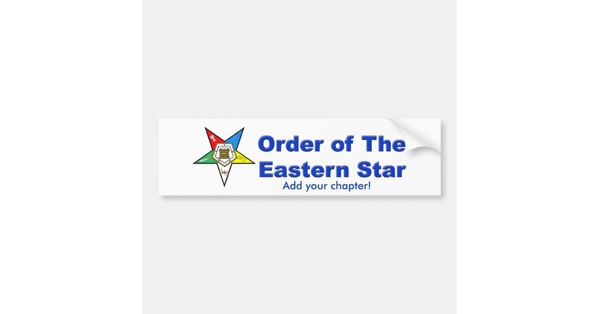 OES BUMPER STICKER, Add your chapter! Bumper Sticker | Zazzle