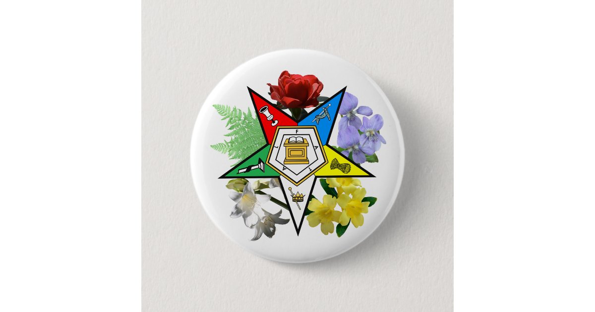 OES floral Emblem Button | Zazzle