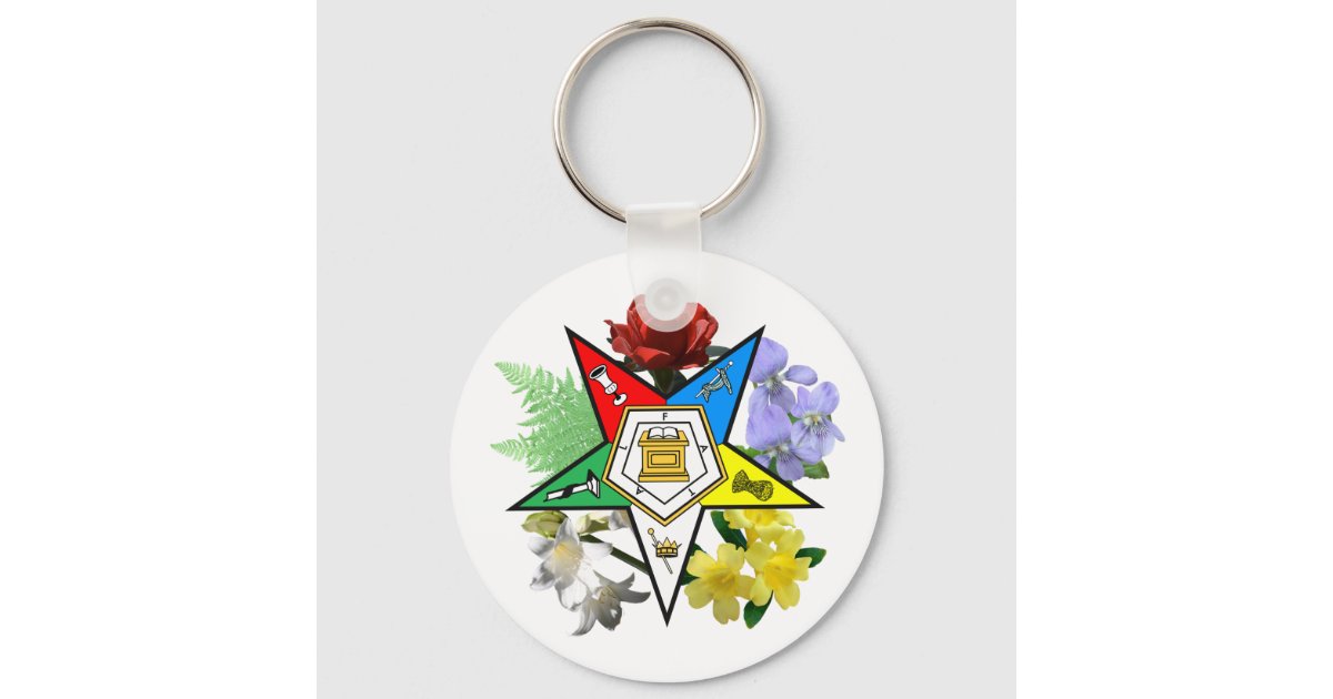 OES Floral Emblem Keychain | Zazzle