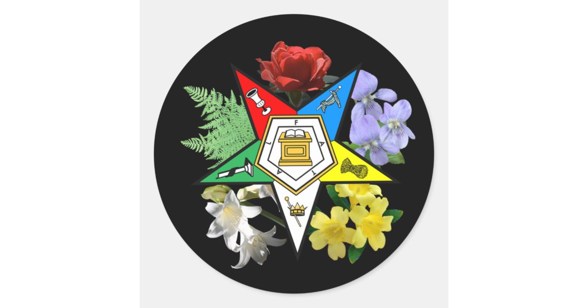OES Floral Emblem sticker | Zazzle