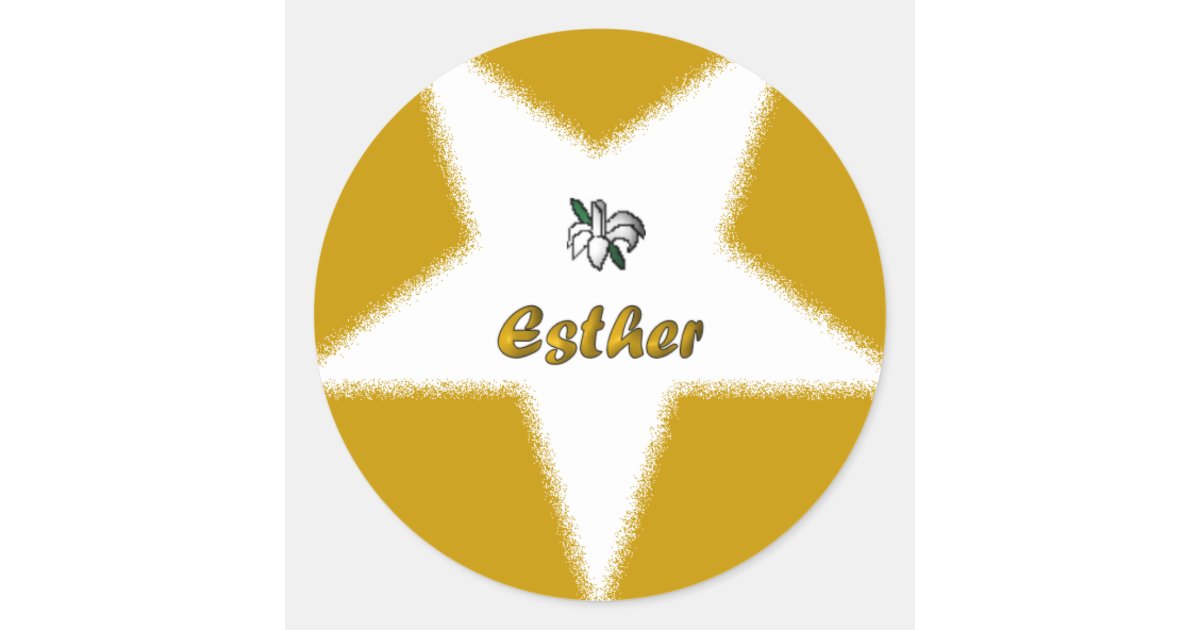 OES Floral Star Point Sticker – Esther | Zazzle