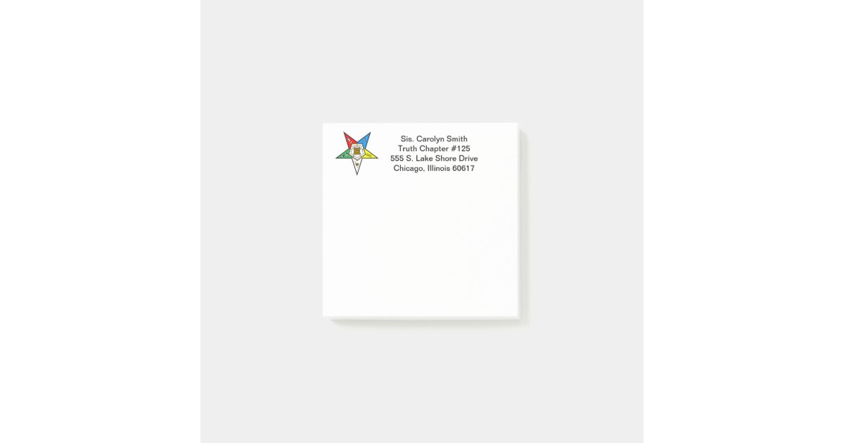 OES Order of the Eastern Star Custom Post it Notes | Zazzle