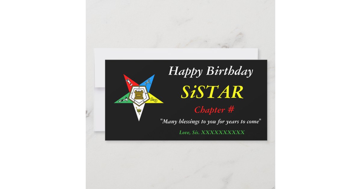OES Order of the Eastern Star Happy Birthday | Zazzle