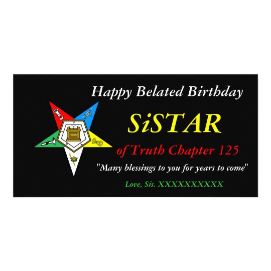 OES Photocard layout, Happy Belated Birthday, S... Card | Zazzle.com