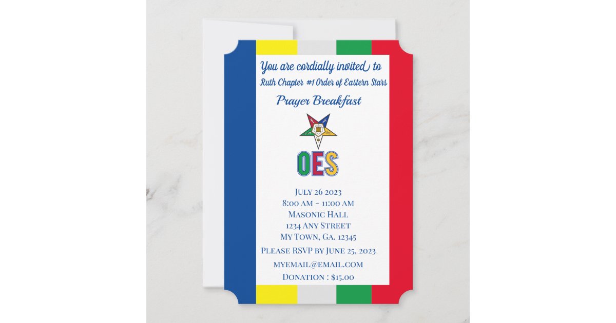 OES Prayer Breakfast Invitation | Zazzle