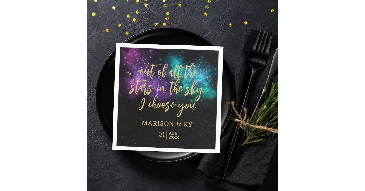 Of all the stars in the sky I choose you wedding N Napkins | Zazzle