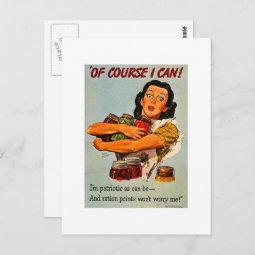 Of Course I Can! Vintage World War Two Postcard | Zazzle
