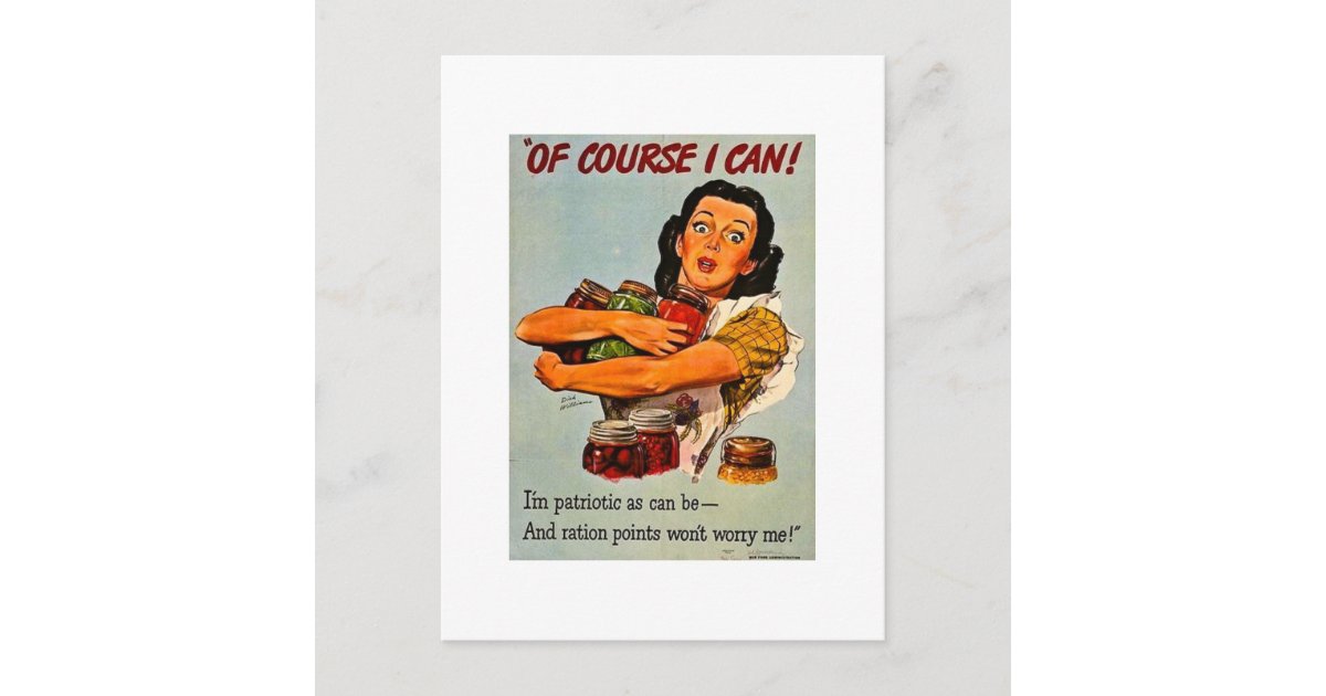 Of Course I Can! Vintage World War Two Postcard | Zazzle