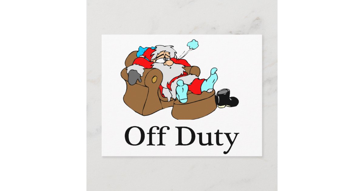 Off Duty (Sleeping Santa) Holiday Postcard | Zazzle