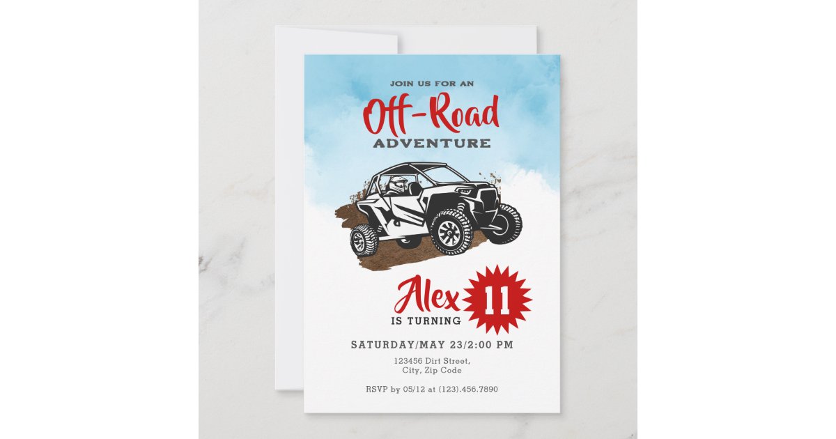 Off Road Adventure ATV Monster Truck Birthday Invitation | Zazzle