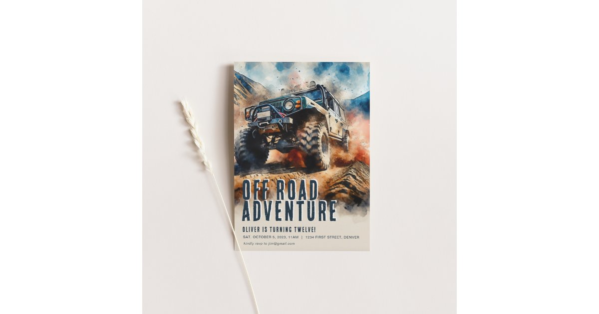 Off Road Adventure ATV Party Invitation Template | Zazzle