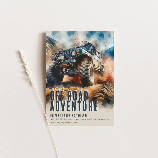 Off Road Adventure ATV Party Invitation Template | Zazzle