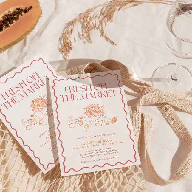 Off The Market Bridal Shower, Farmer's Market Invitation | Zazzle