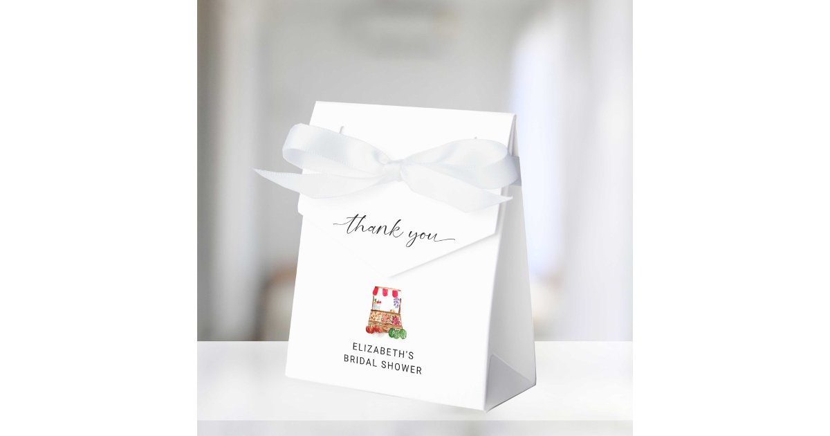 Off the Market Bridal Shower Simple Thank you Favor Boxes | Zazzle