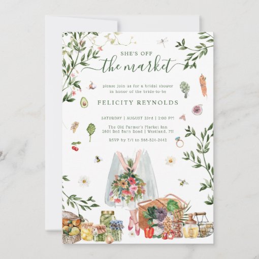 Off The Market | Farmer's Market Bridal Shower Invitation | Zazzle
