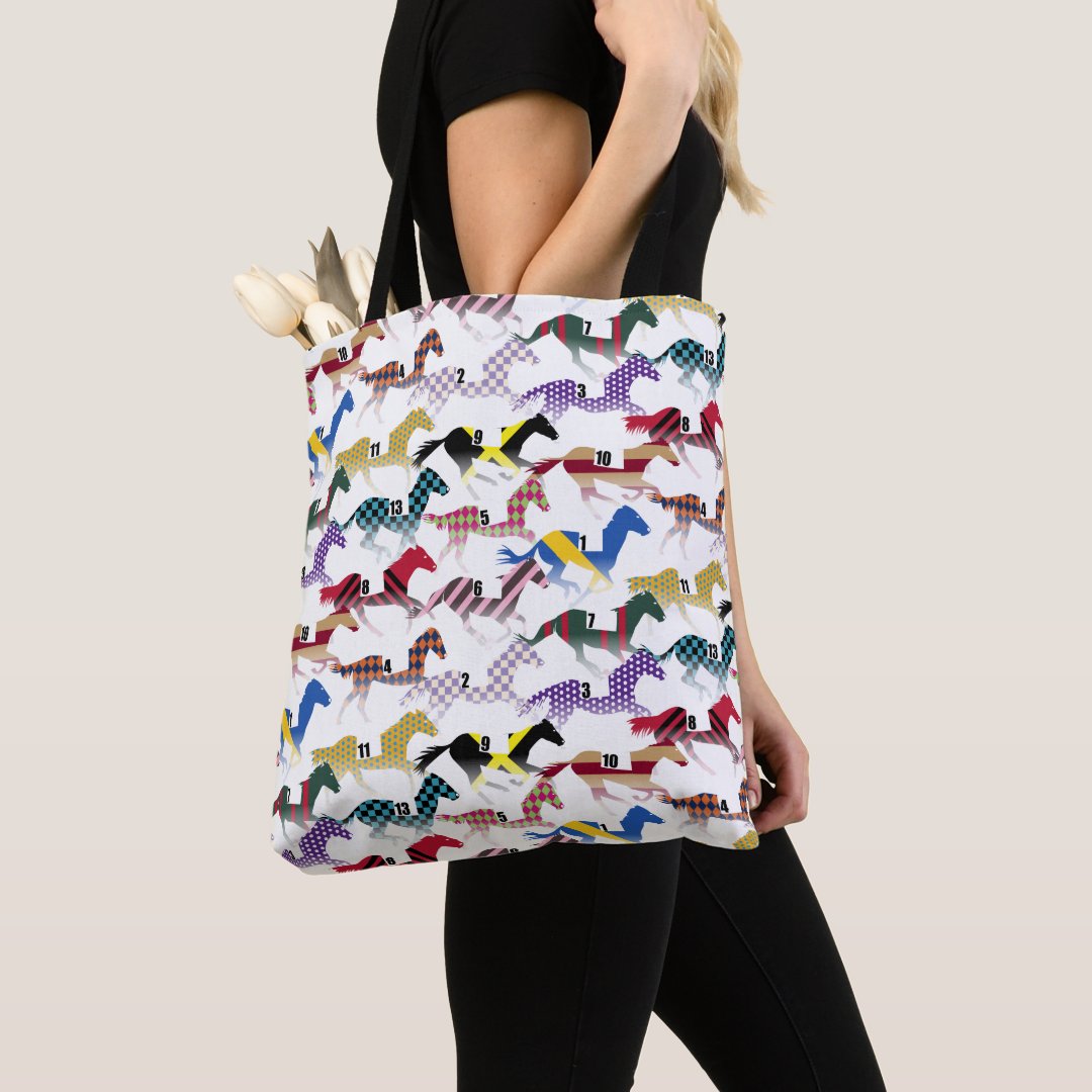 Off to the Horse Races Jockey Silk Pattern Tote Bag | Zazzle