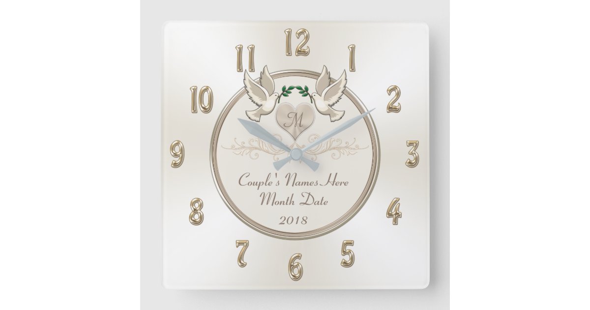 Off White Personalized Wedding Gifts Wedding Clock | Zazzle