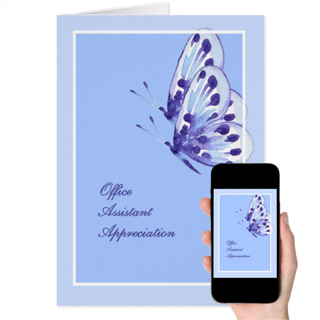 Office Assistant Appreciation Card Butterflies | Zazzle