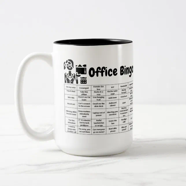 Office Bingo Two-Tone Coffee Mug | Zazzle