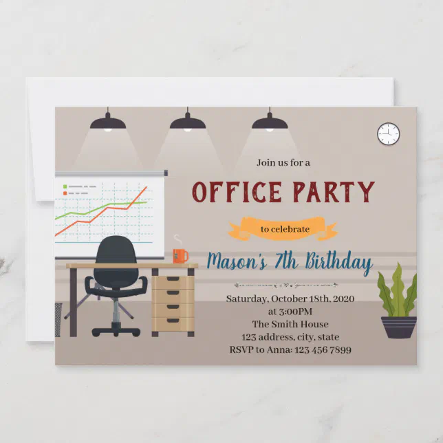Office birthday theme Invitation | Zazzle