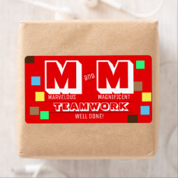 Office candy jar appreciation reward teamwork label | Zazzle