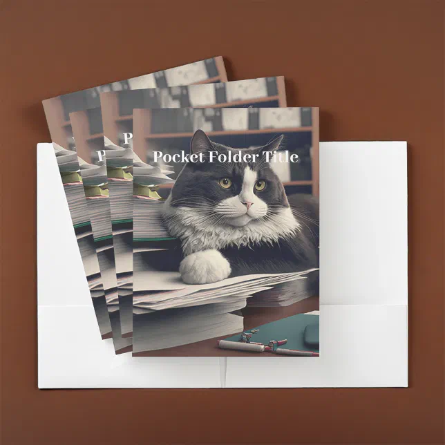 Office Cat Pocket Folder | Zazzle