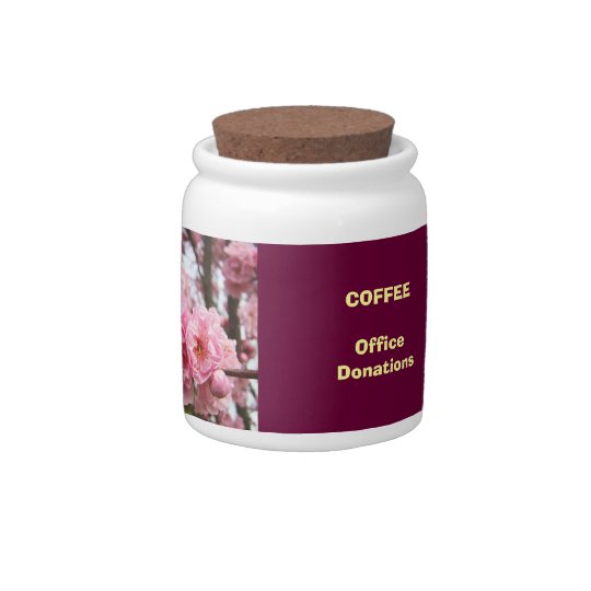 Office Coffee Donation Jar Blossoms Flowers | Zazzle.com