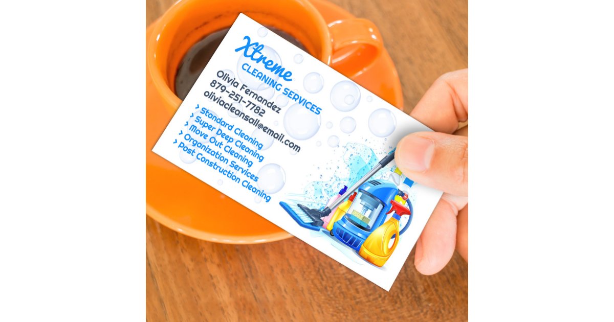 Office Commercial Cleaning Business Card Template | Zazzle