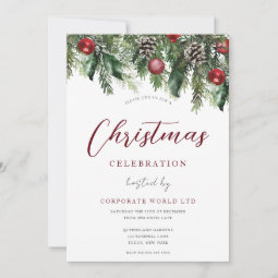 Office Corporate Christmas Party Celebration Invitation | Zazzle