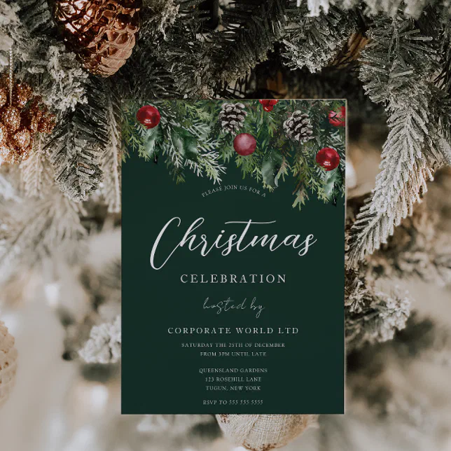 Office Corporate Christmas Party Invitation | Zazzle