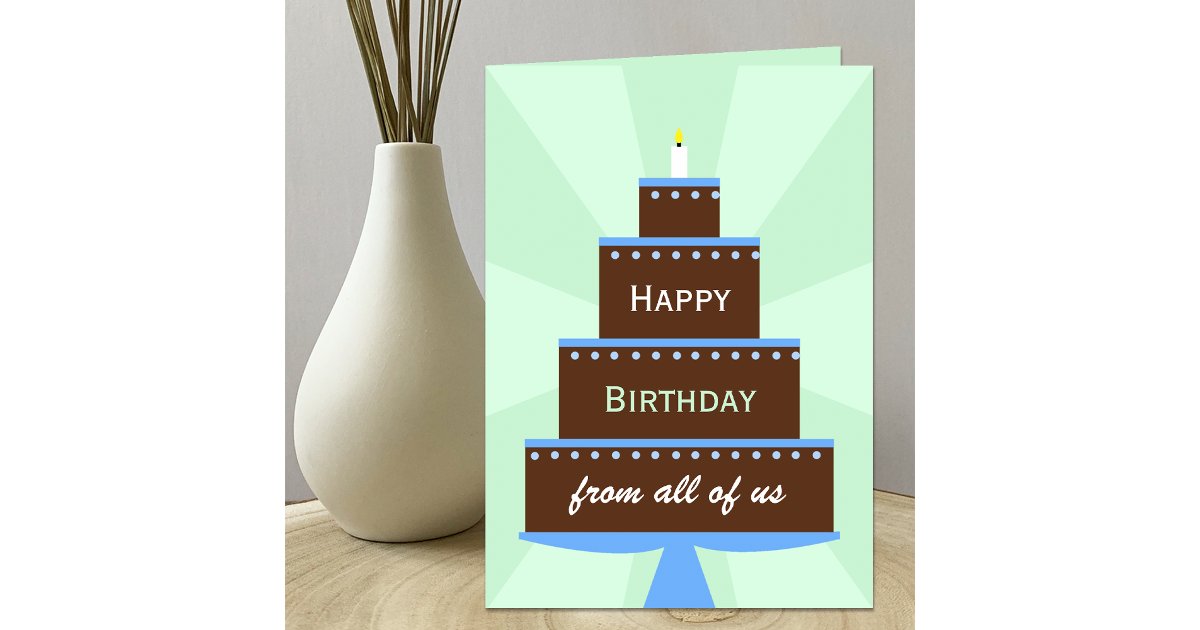 Office CoWorker Group Birthday Card Cake | Zazzle