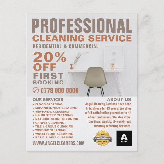 Office Desk, Cleaning Service Advertising Flyer | Zazzle.com