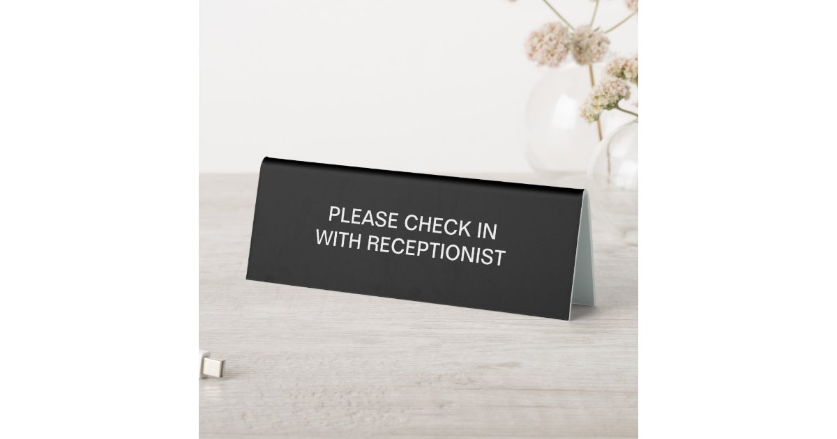 Office Desk Reception Desk Signs | Zazzle