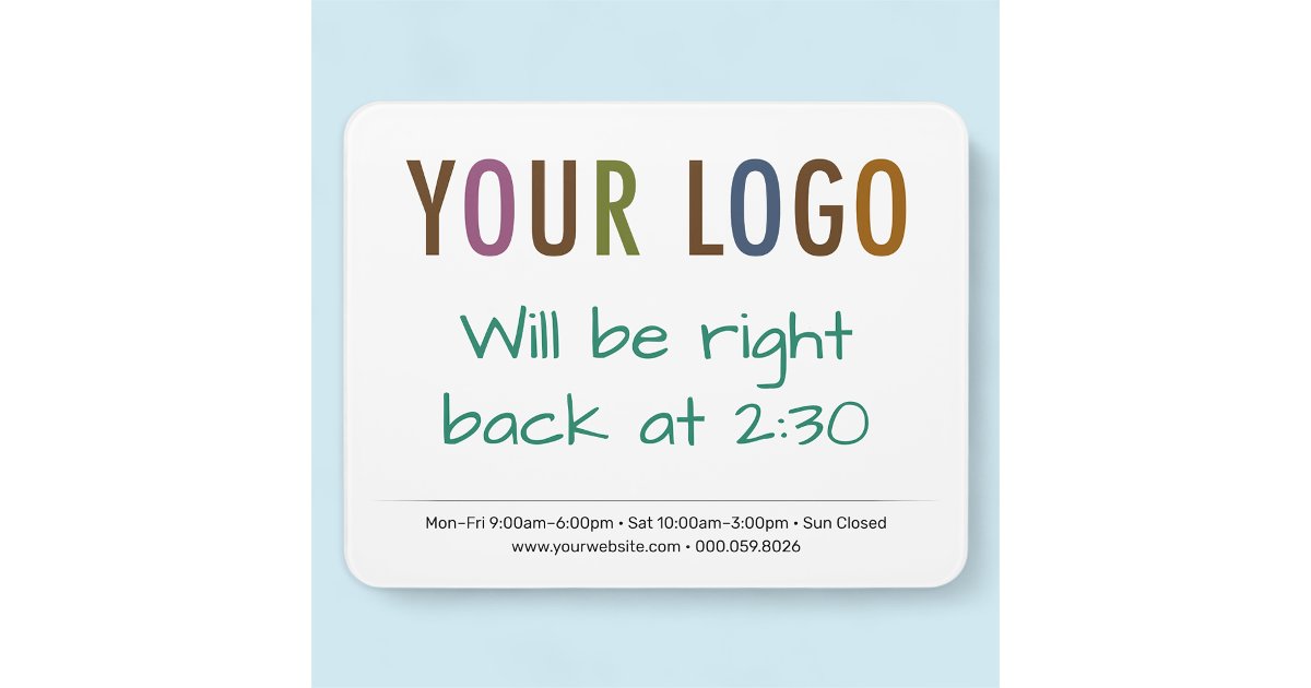 Office Door Message Board with Logo Dry Erase Door Sign | Zazzle